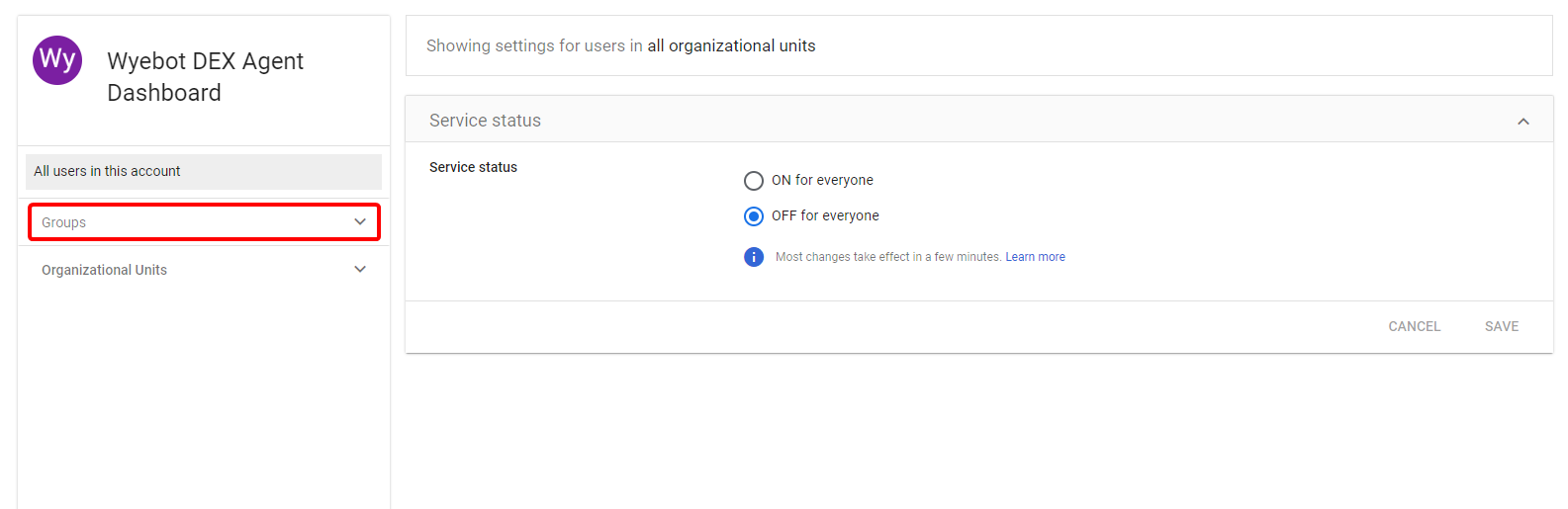 DEX Dashboard SAML - Google Workspace Setup | Wyebot Docs
