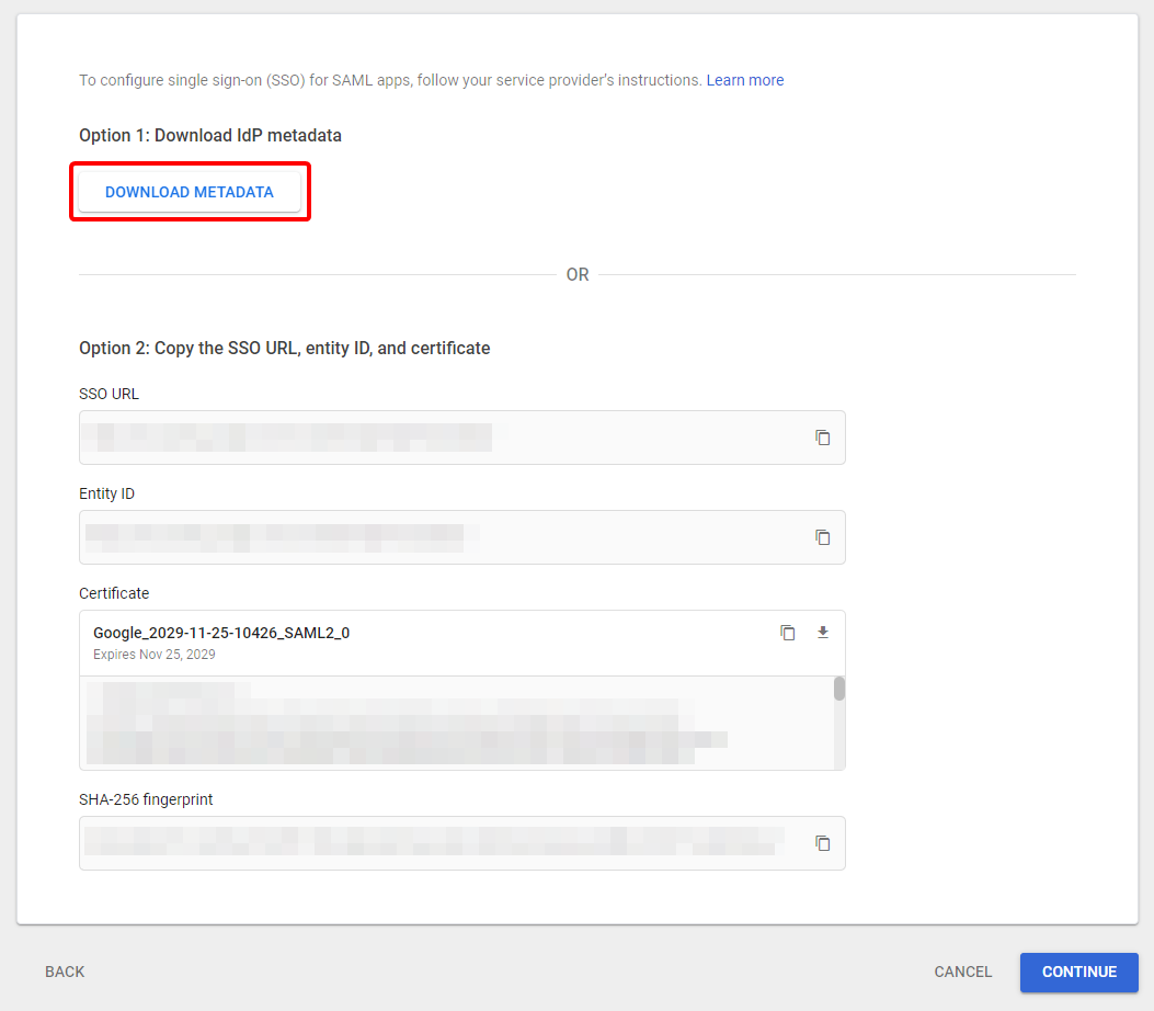 DEX Dashboard SAML - Google Workspace Setup | Wyebot Docs