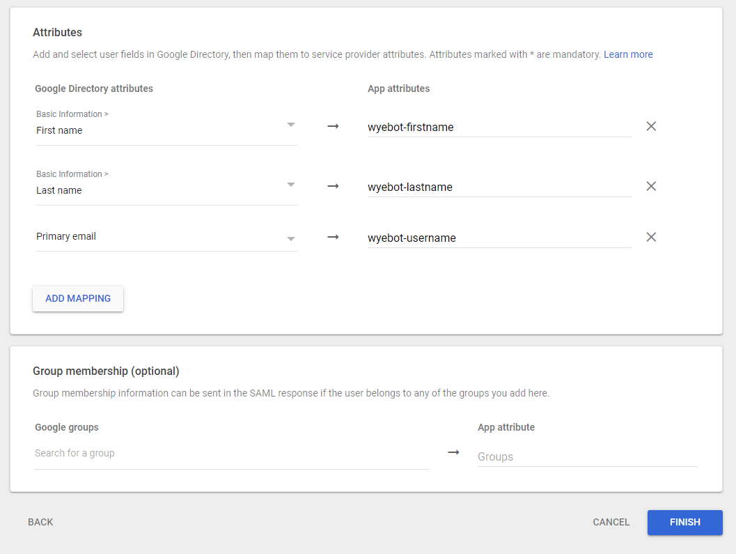 DEX Dashboard SAML - Google Workspace Setup | Wyebot Docs