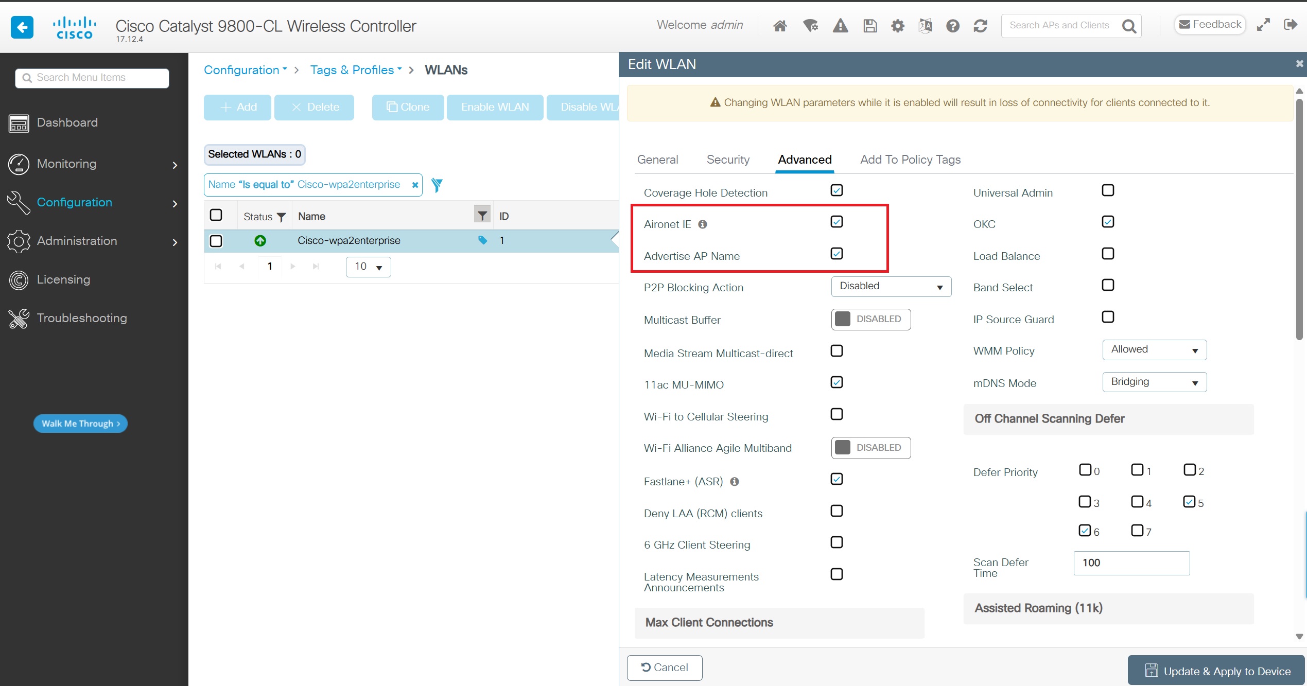 Enabling AP Name Discovery on Cisco 9800 Controller | Wyebot Docs